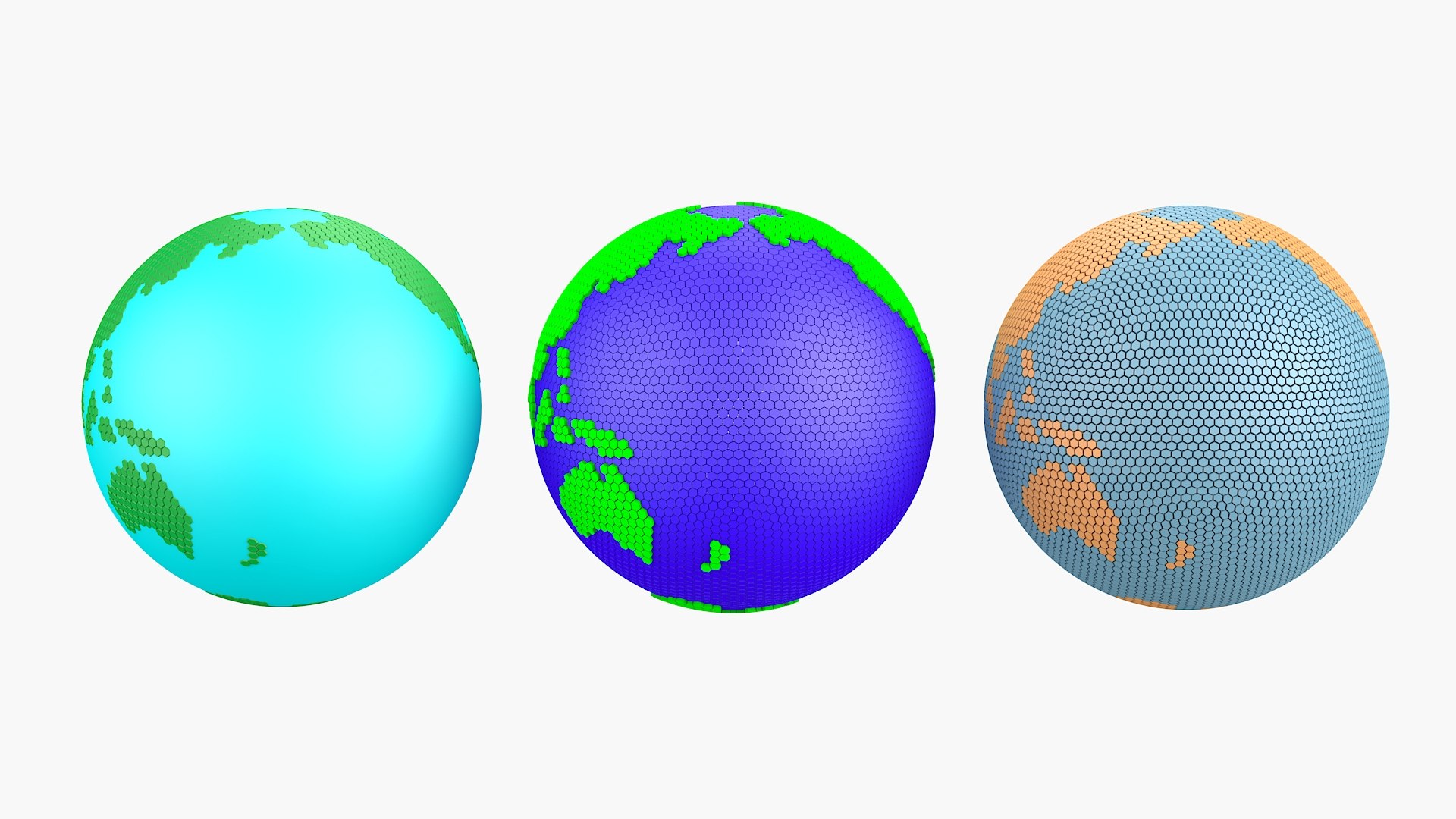 Earth Hexagons Model - TurboSquid 1257508