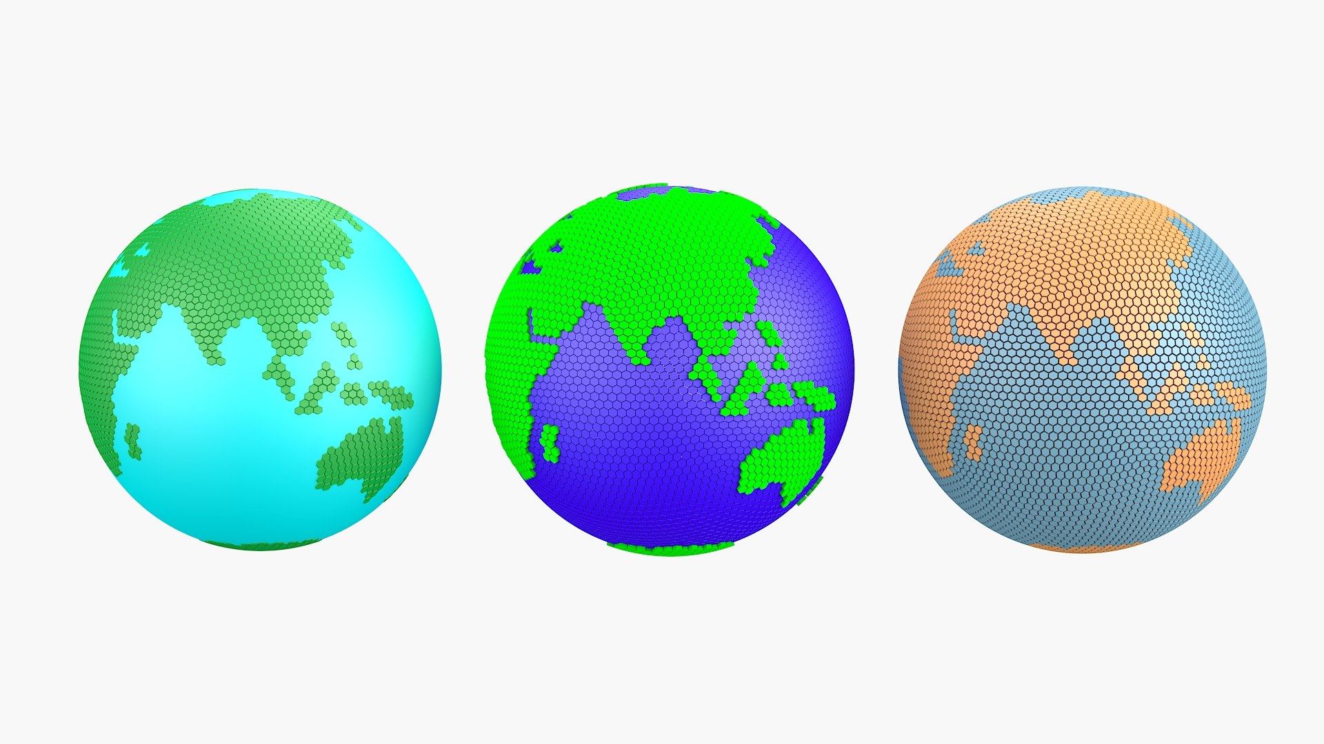Earth Hexagons Model - TurboSquid 1257508