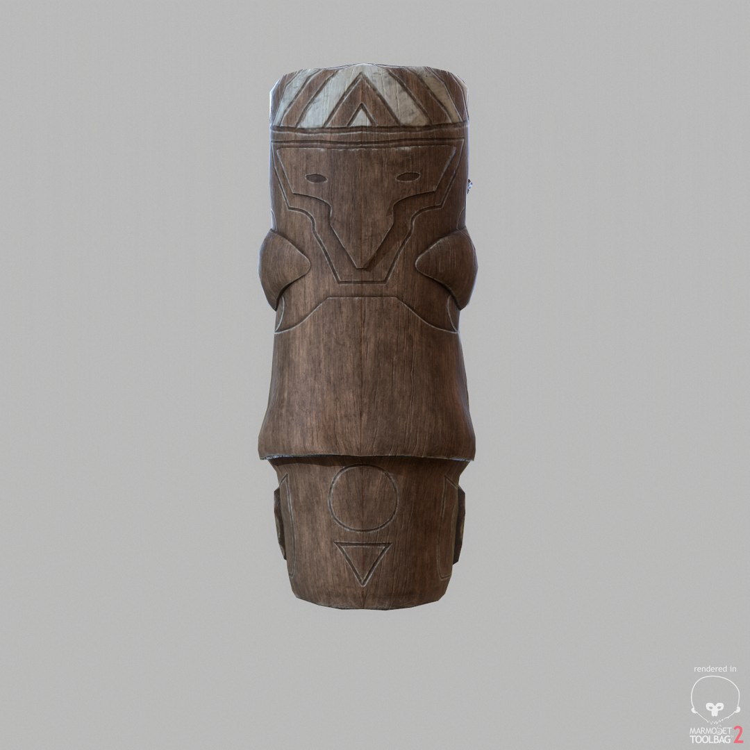 Tiki 3 Statues 3d Model