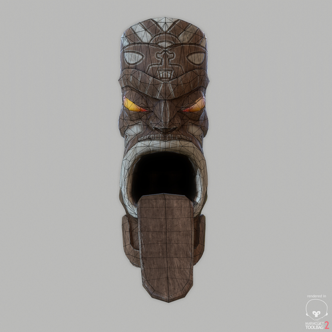 Tiki 3 Statues 3d Model