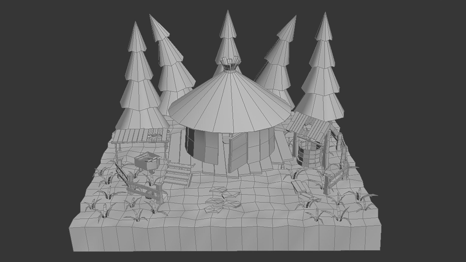 Low Poly Sumarai Fishing Hut 3D Model - TurboSquid 2255747