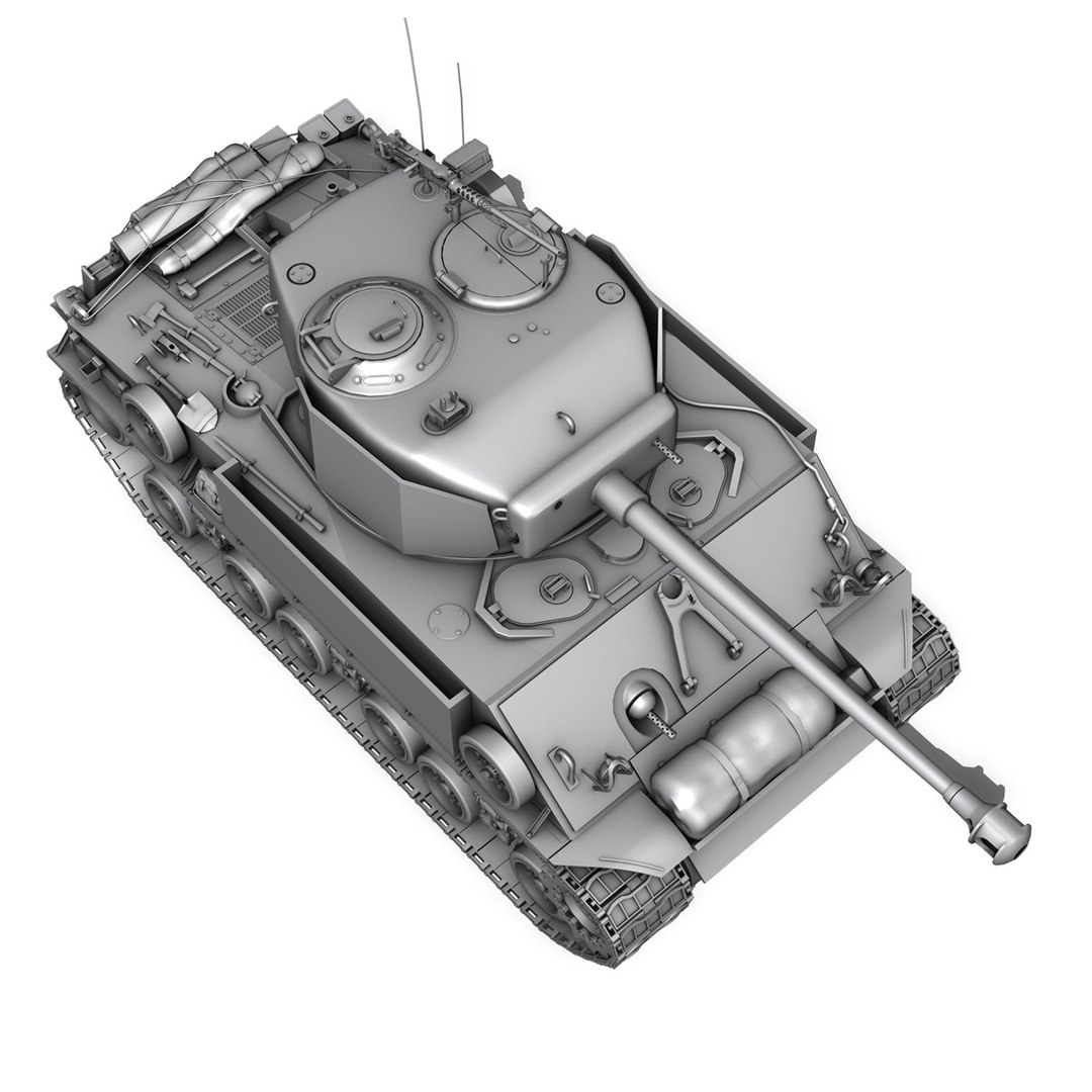 m4a3e8 hvss sherman - 3d model