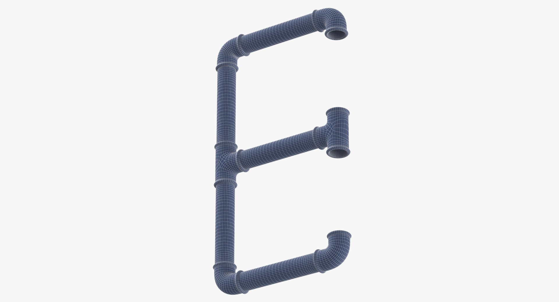 3D galvanized steel pipe letter - TurboSquid 1436506