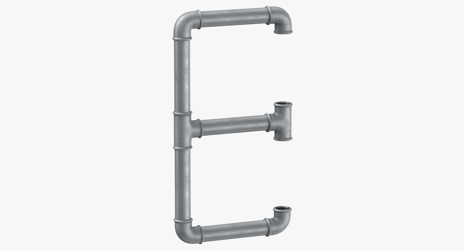 3D galvanized steel pipe letter - TurboSquid 1436506