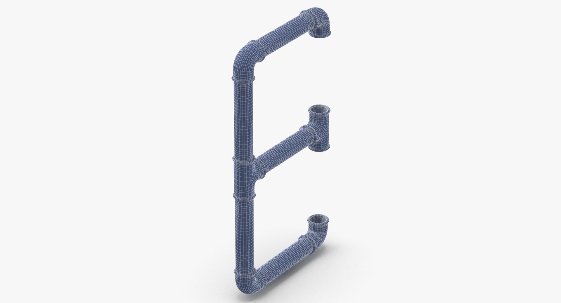 3D galvanized steel pipe letter - TurboSquid 1436506