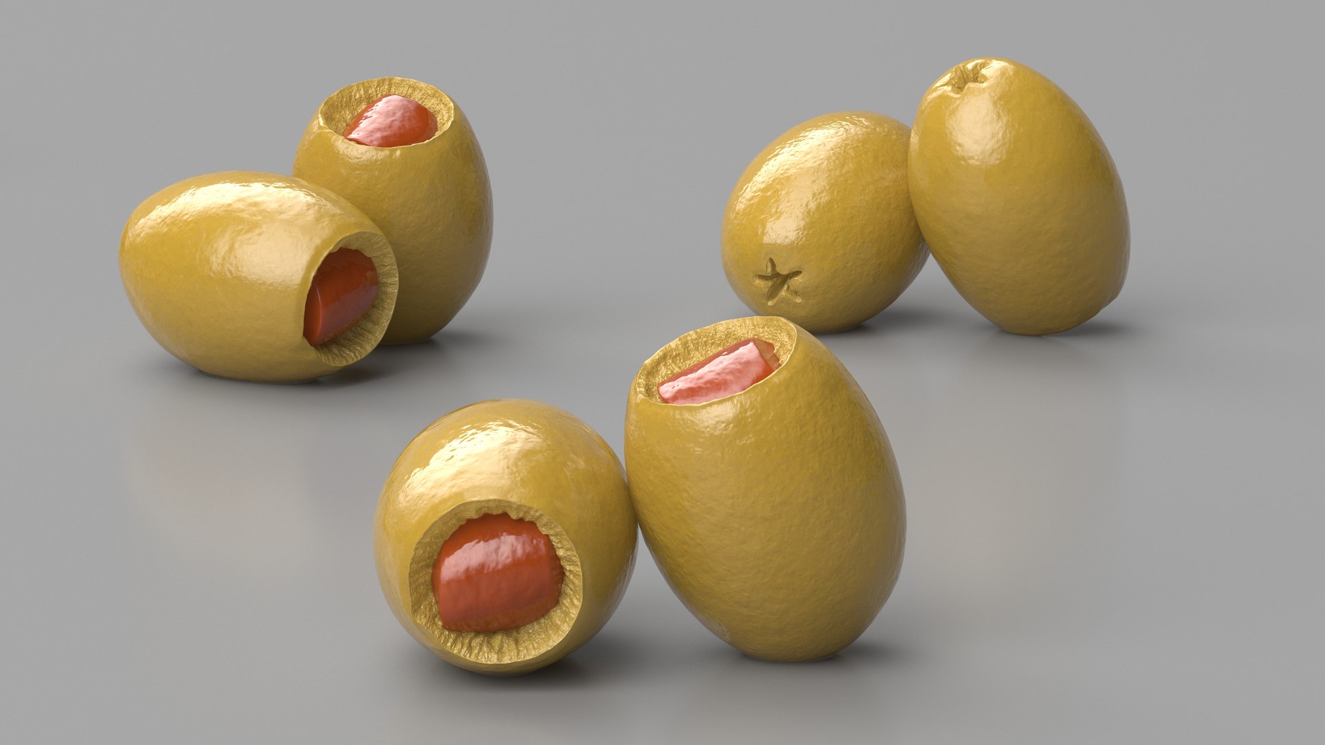 3D Spanish Stuffed Olives - TurboSquid 2235474