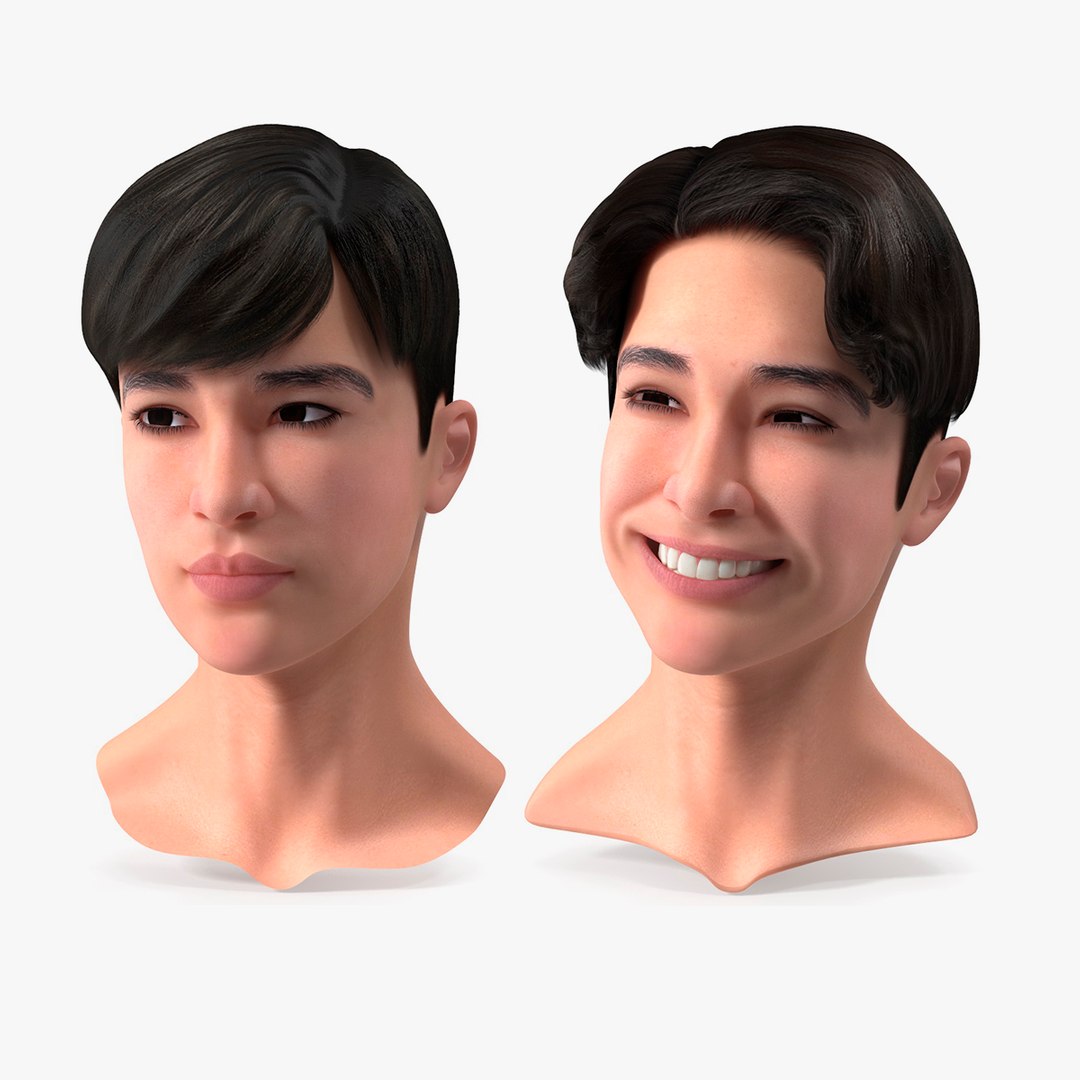 Asian Man Heads Collection model - TurboSquid 2000803