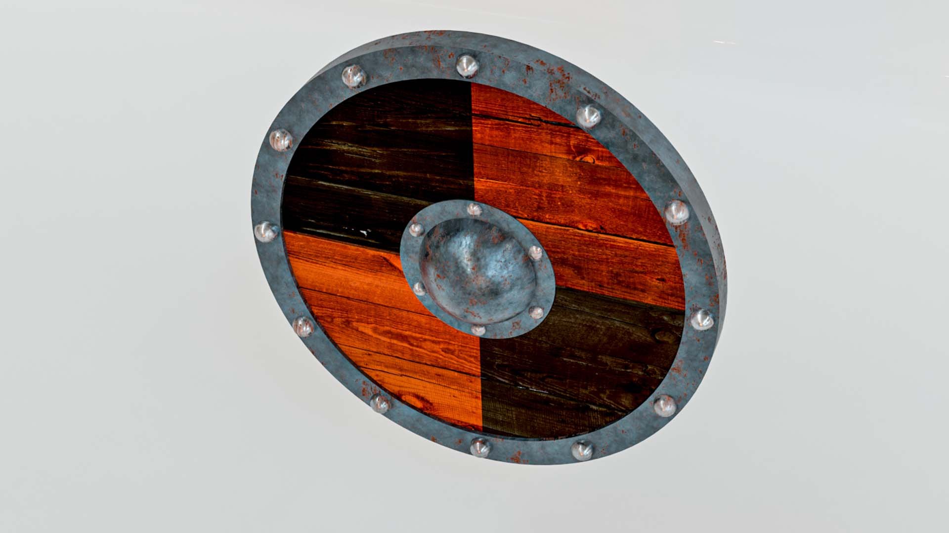3D two color viking shield model - TurboSquid 2145443