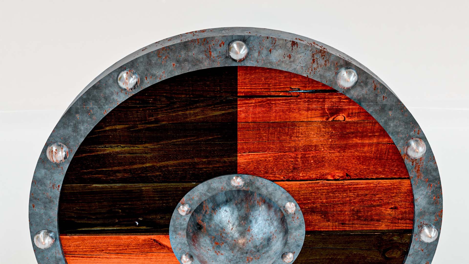 3D two color viking shield model - TurboSquid 2145443