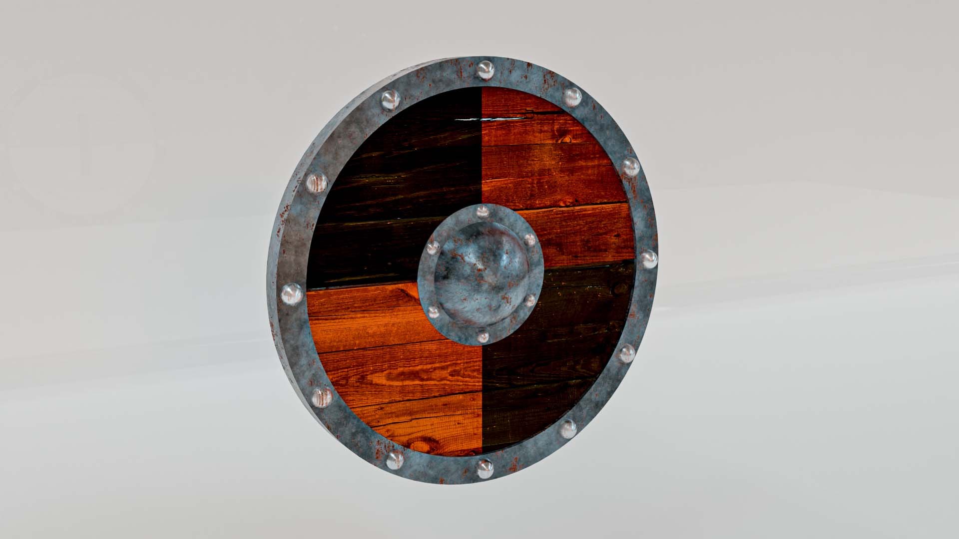 3D two color viking shield model - TurboSquid 2145443