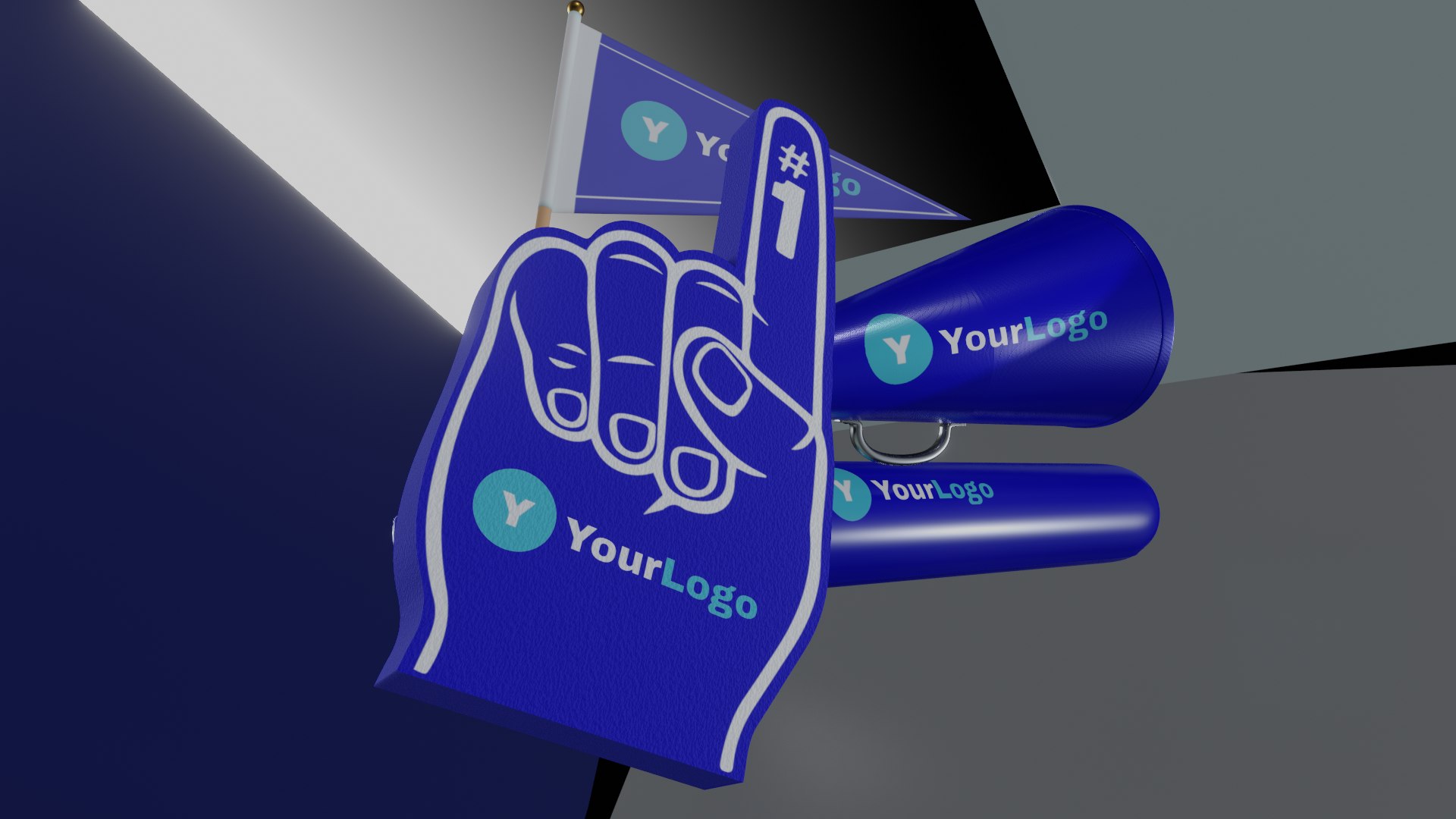 Sports Audience Merch Sponsorship Pack Megaphone Noise Maker Flag Foam ...