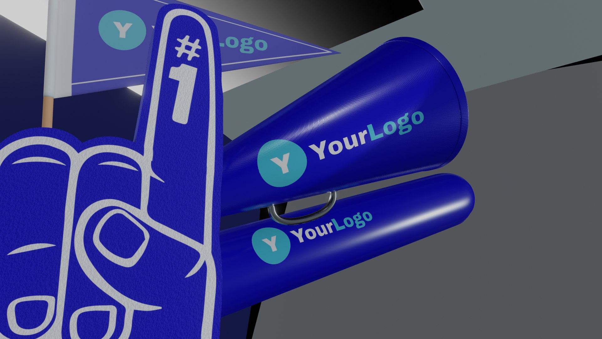 Sports Audience Merch Sponsorship Pack Megaphone Noise Maker Flag Foam ...