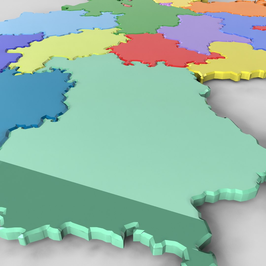 3d model extruded administrative germany