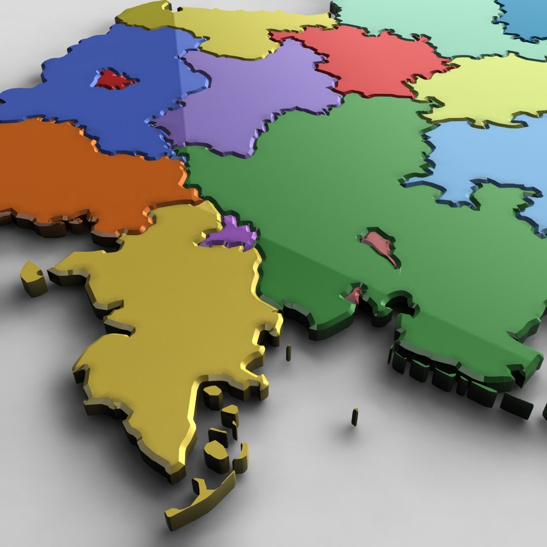 3d model extruded administrative germany