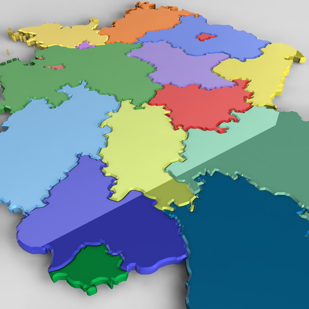 3d model extruded administrative germany