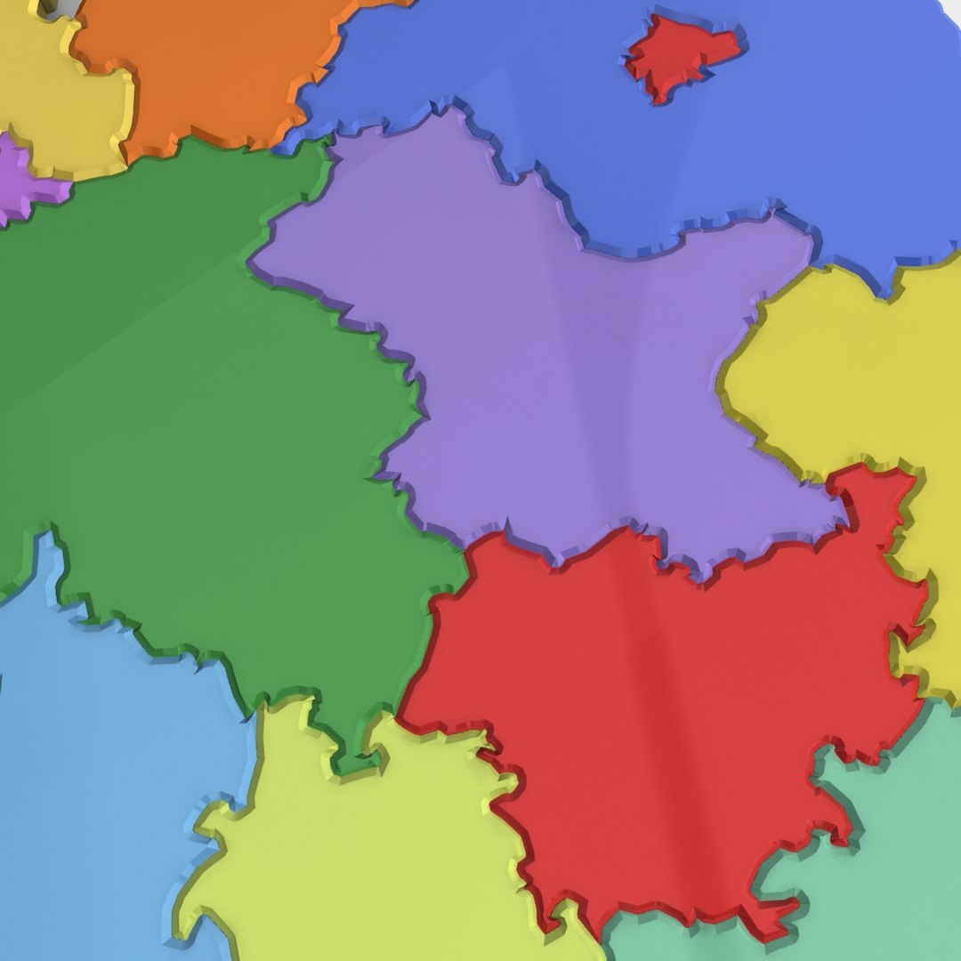 3d model extruded administrative germany