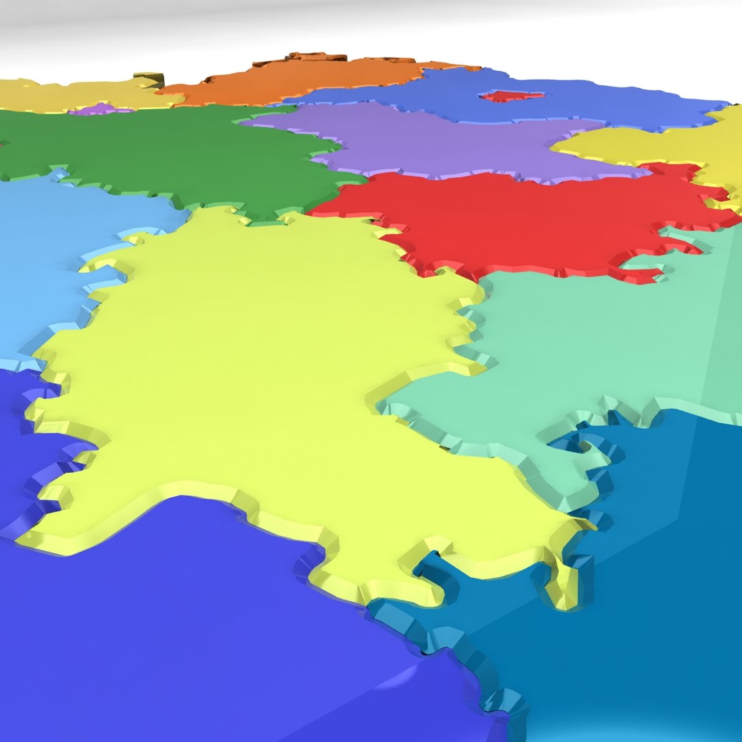 3d model extruded administrative germany
