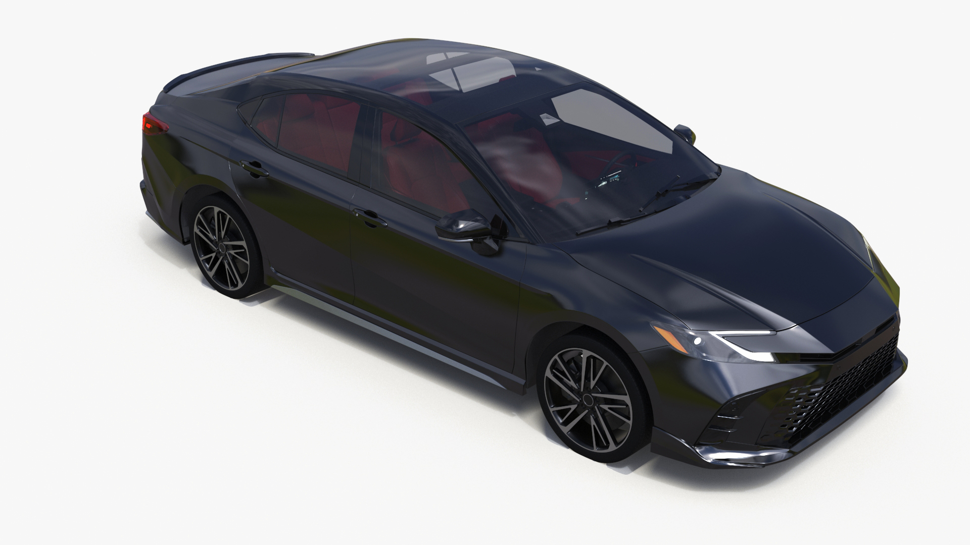 Mid Size Sedan Black Simplified 3D Model - TurboSquid 2339757