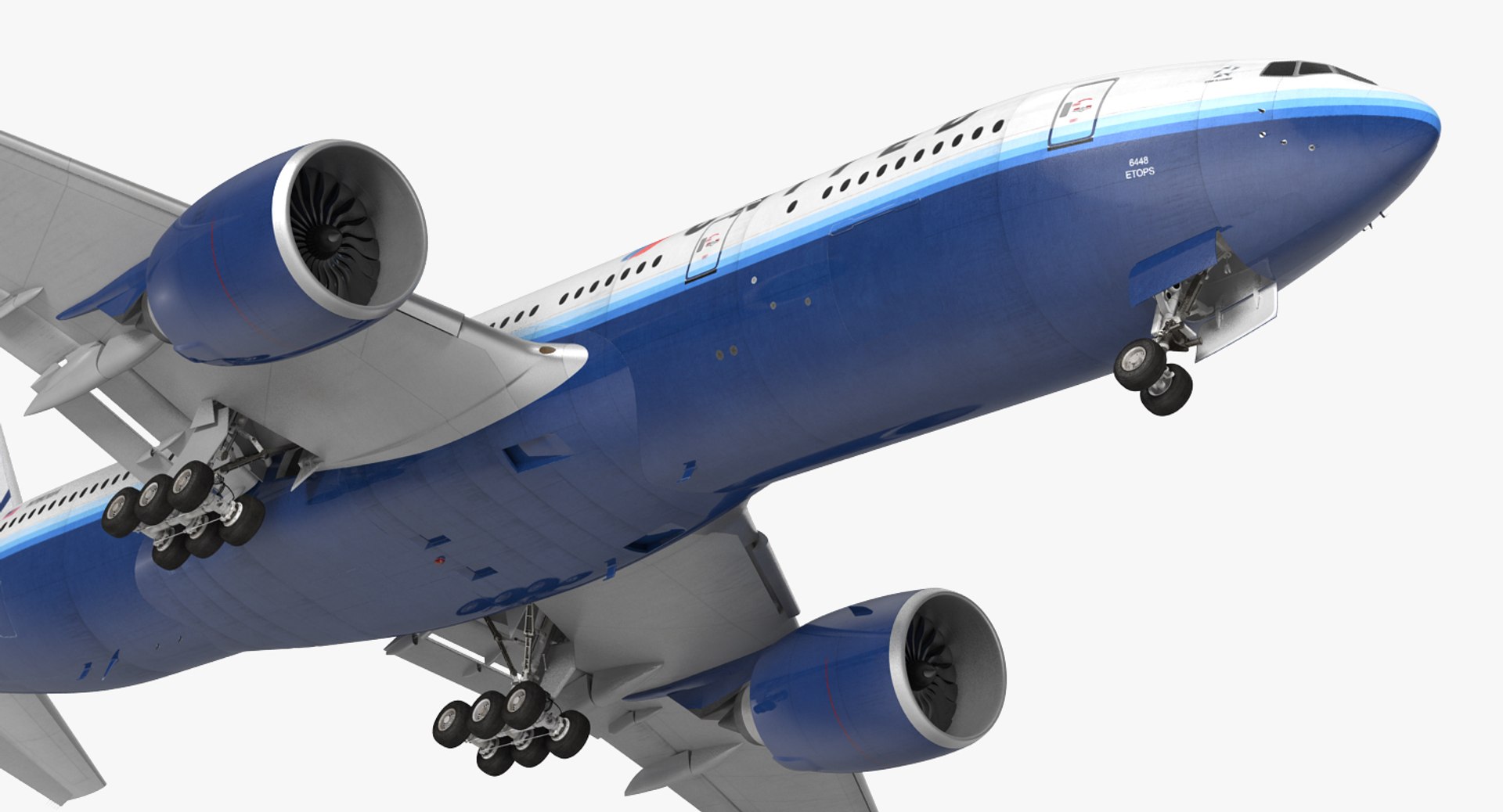 3d boeing 777 200lr united airlines