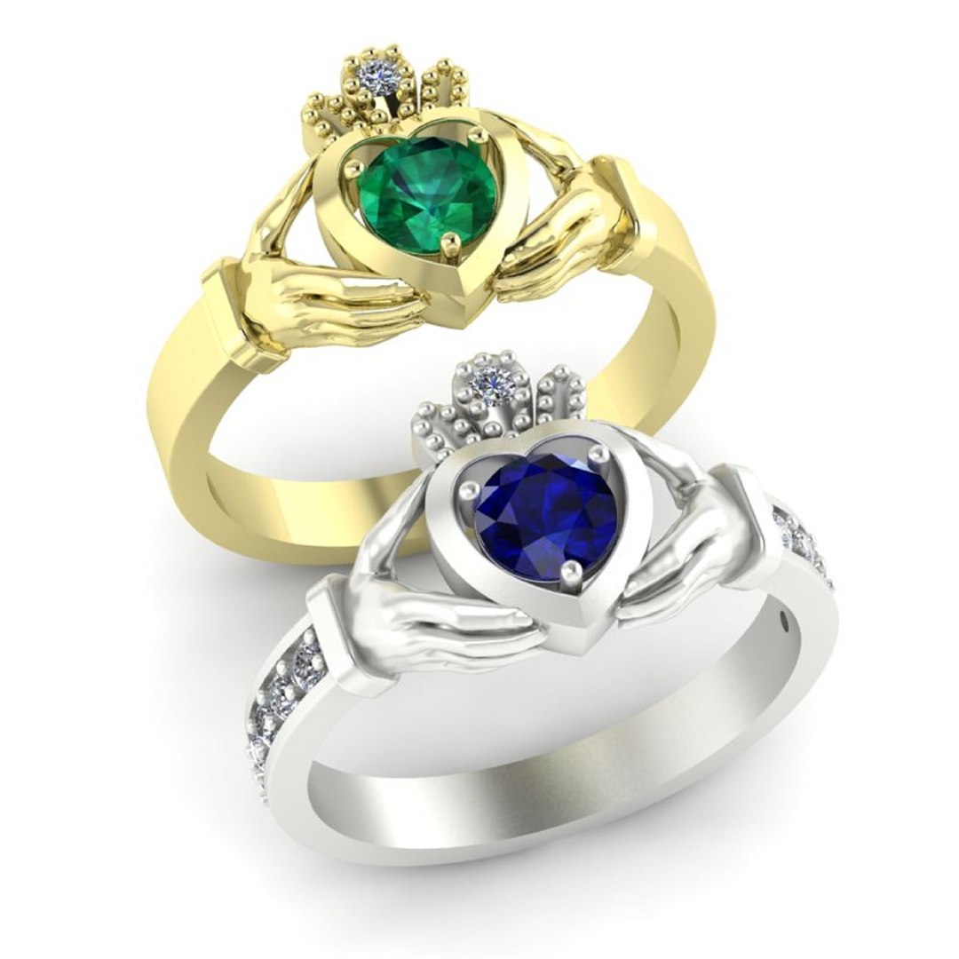 Claddagh Ring Options 3D Model - TurboSquid 1673087