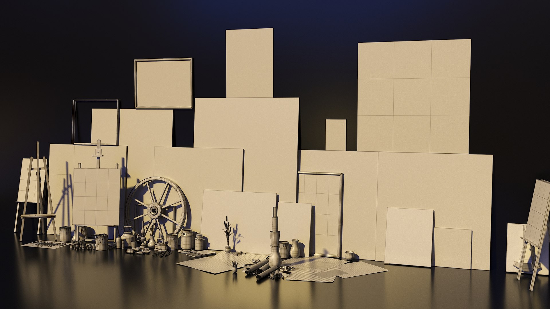 3D Model Artist Studio Set 190 - TurboSquid 1649657