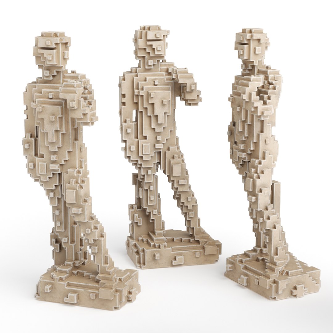 3D David Michelangelo Pixel Sculpture - TurboSquid 1894408
