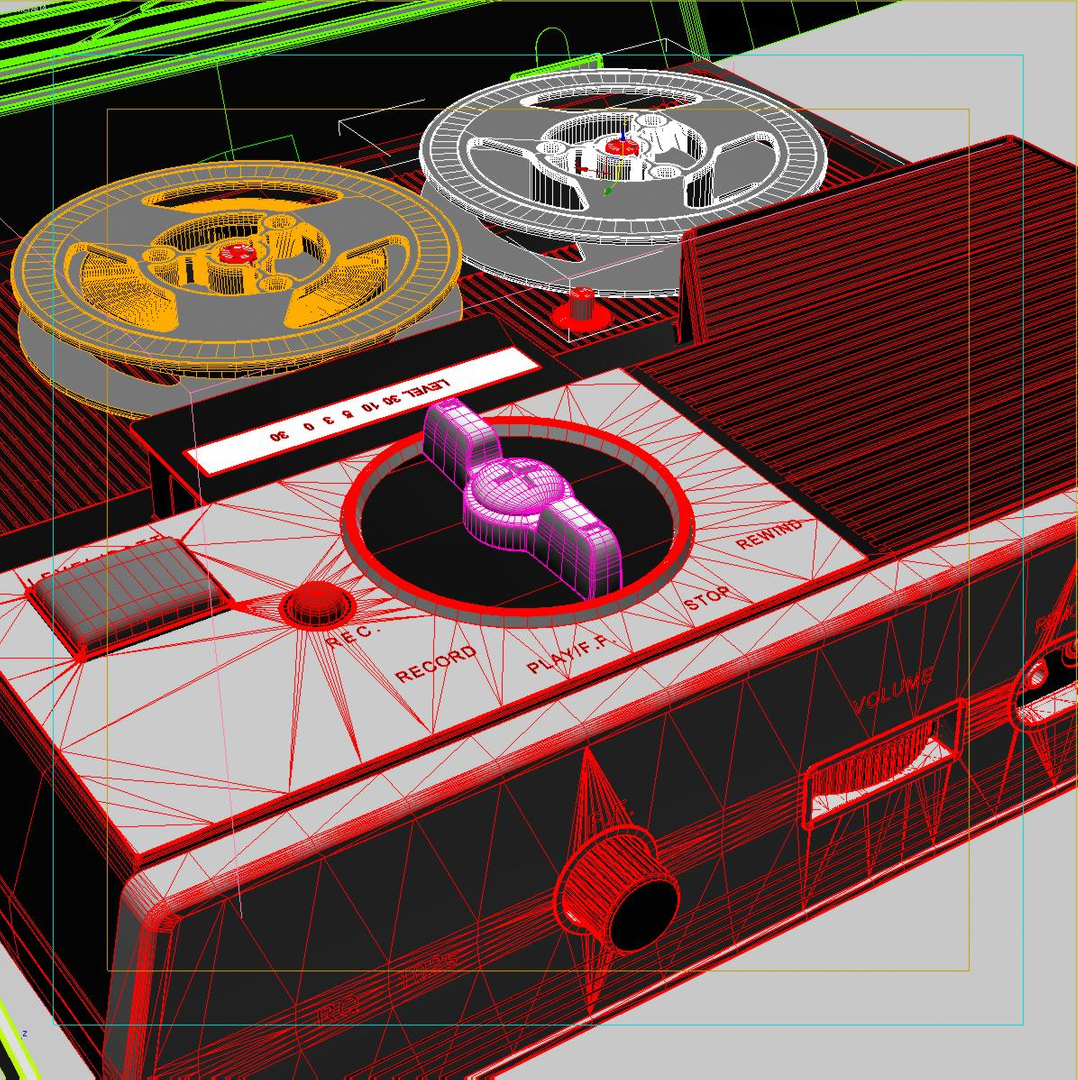 retro tape recorder player 3d model