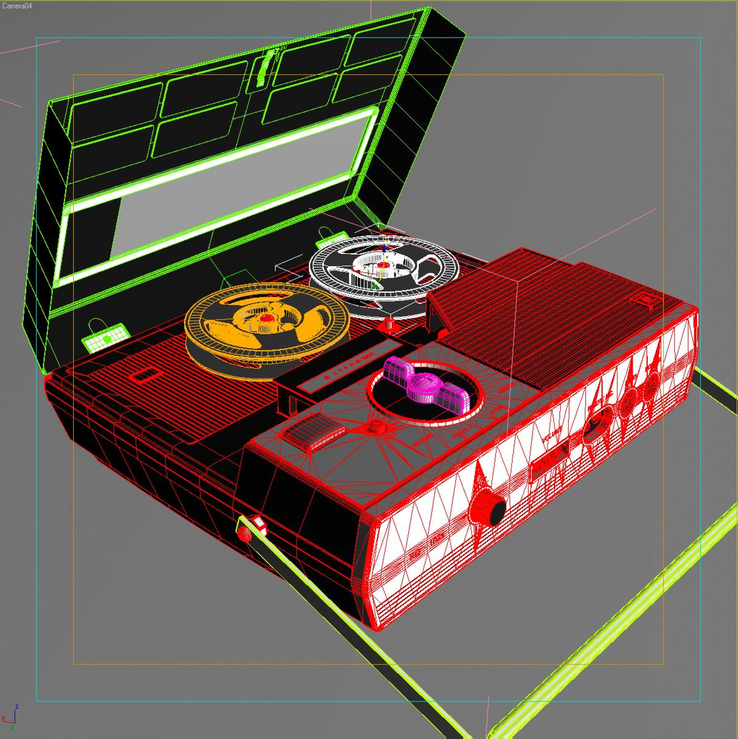 retro tape recorder player 3d model