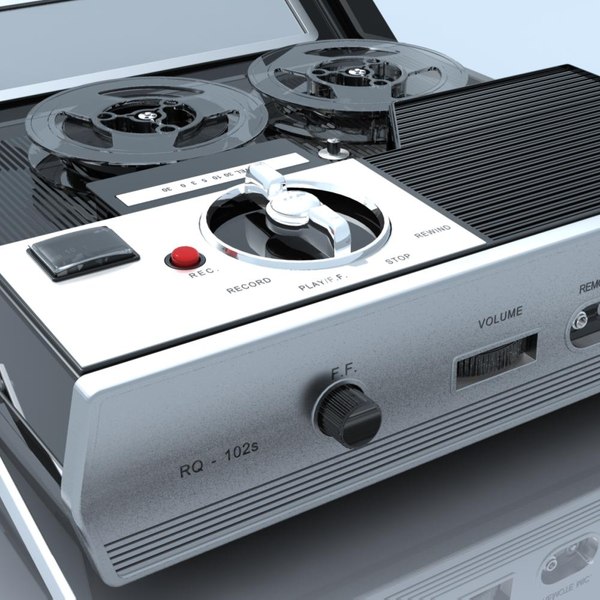 retro tape recorder player 3d model