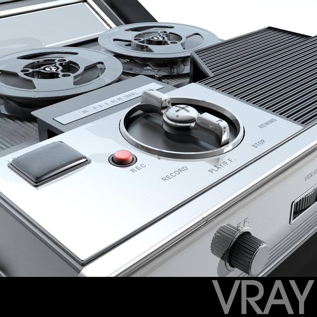 Retro Tape Recorder Player 3d Model