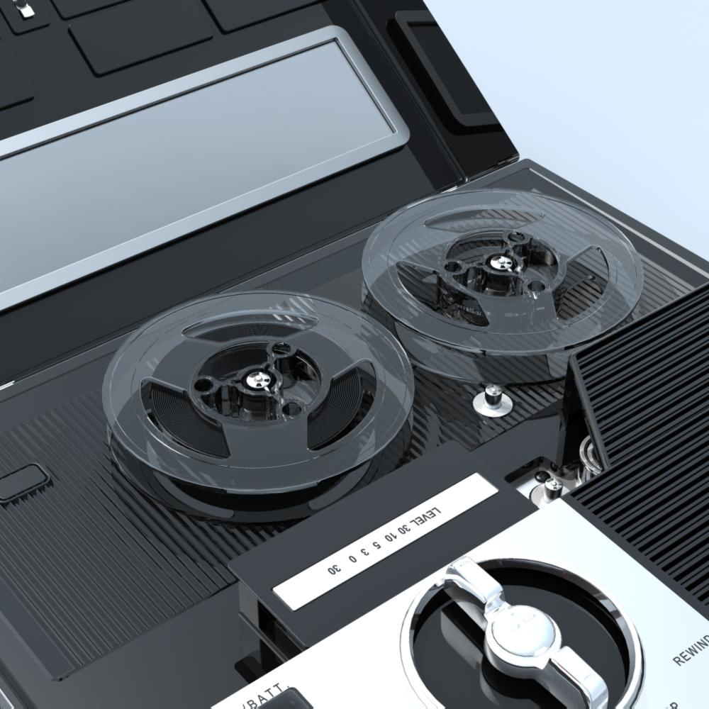retro tape recorder player 3d model