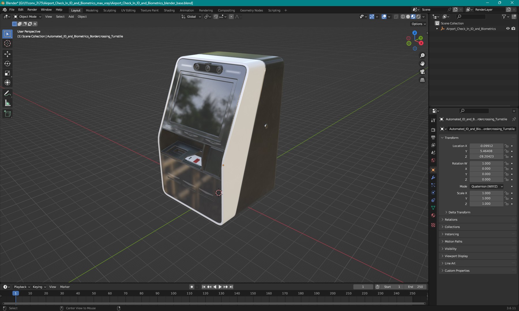 Airport Check In ID And Biometrics 3D - TurboSquid 2383042