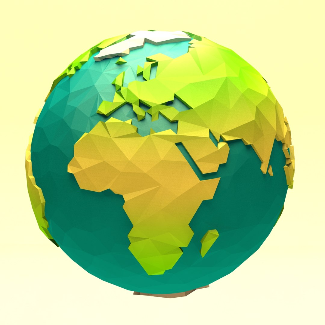 3d Cartoon Earth Model