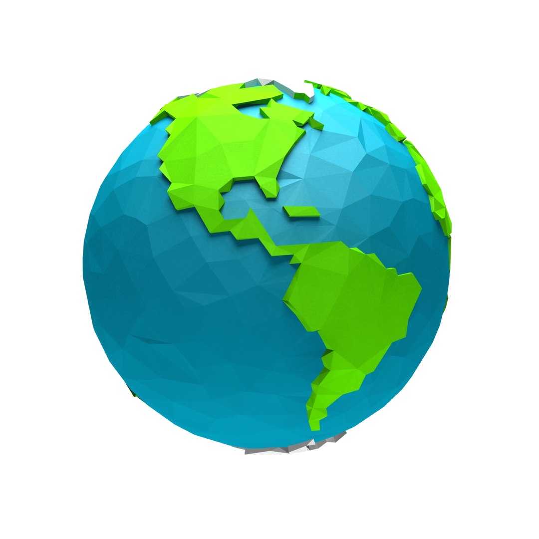 3d Cartoon Earth Model