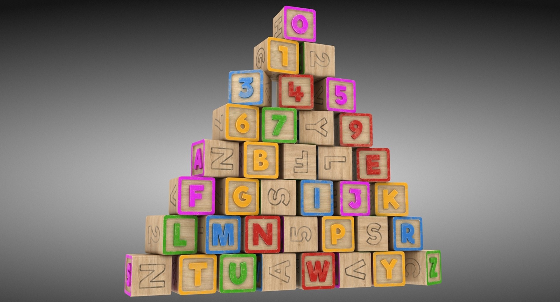 Alphabet blocks 3D model - TurboSquid 1280482