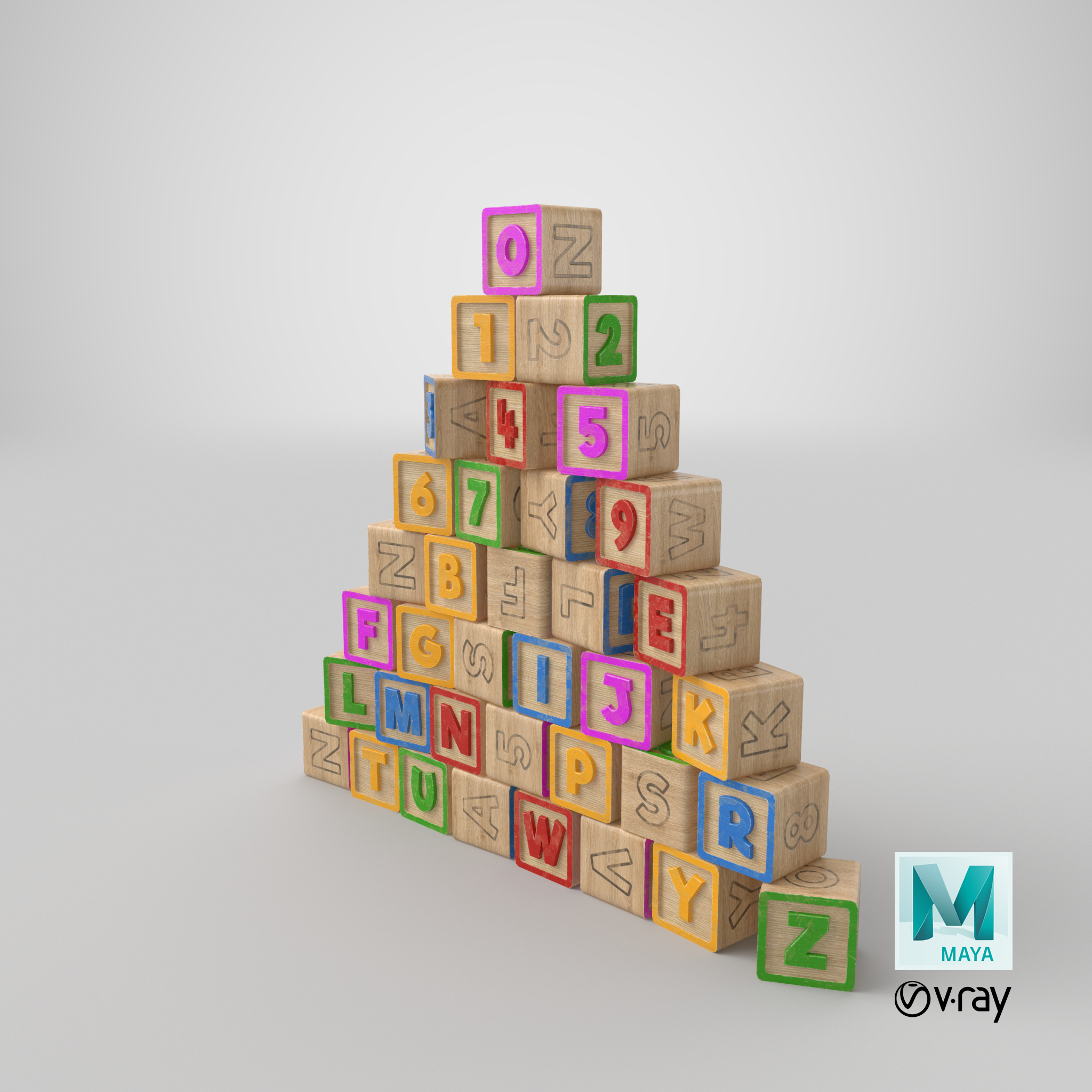 Alphabet blocks 3D model - TurboSquid 1280482