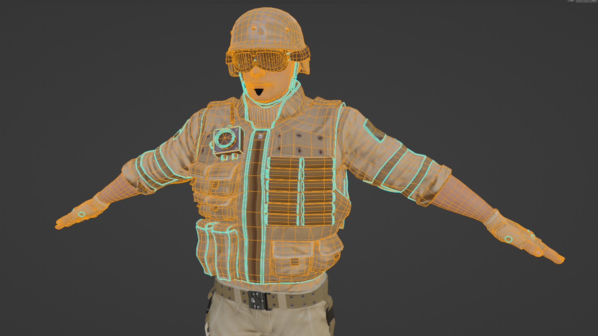 Realistic Rigged Army-B Character Man 3D Model 3D model - TurboSquid ...