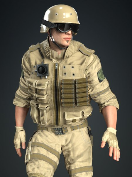 현실적인 Rigged Army-B 캐릭터 맨 3D 모델 3D 모델 - TurboSquid 2135848