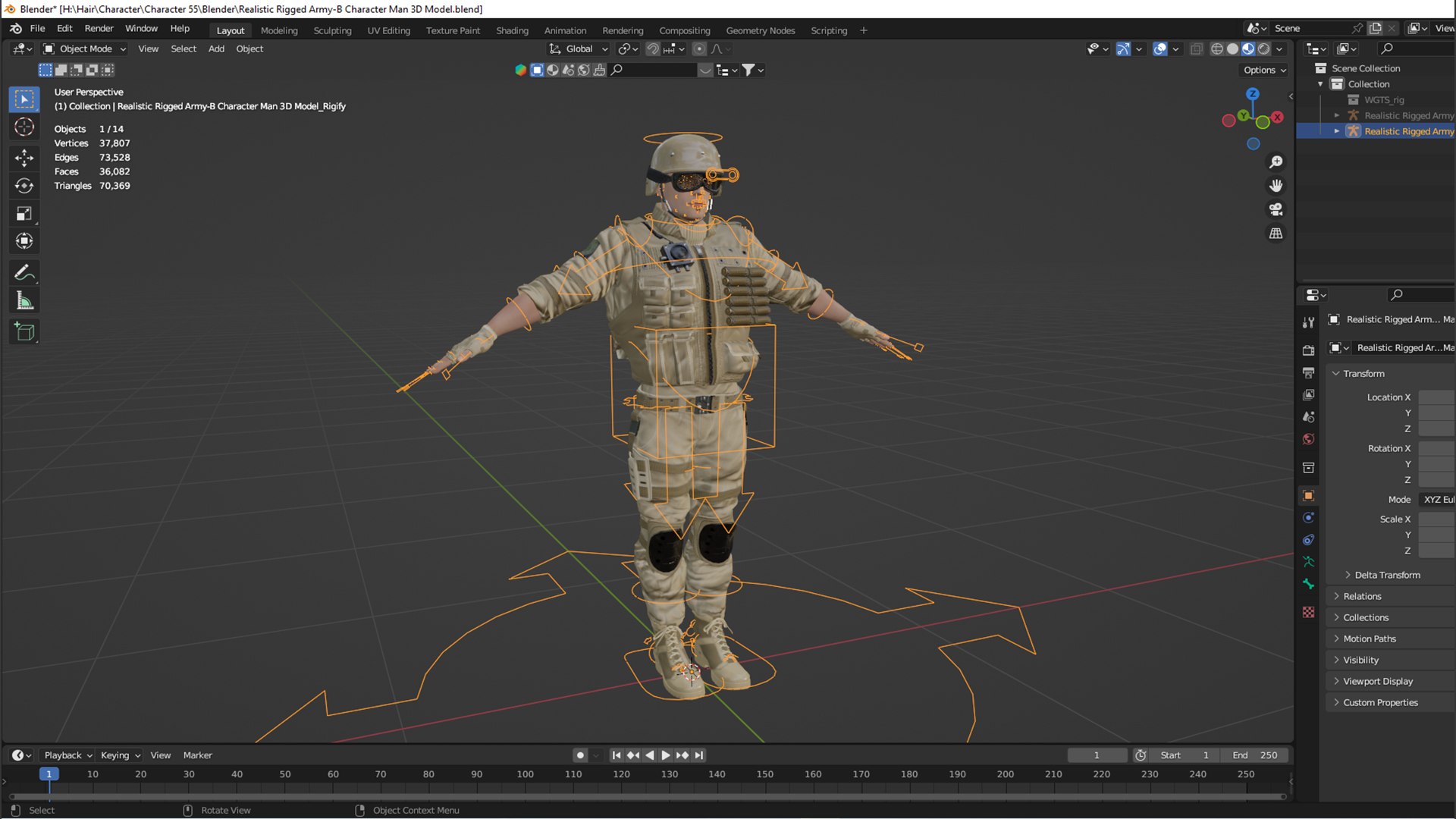 Realistic Rigged Army-B Character Man 3D Model 3D model - TurboSquid ...