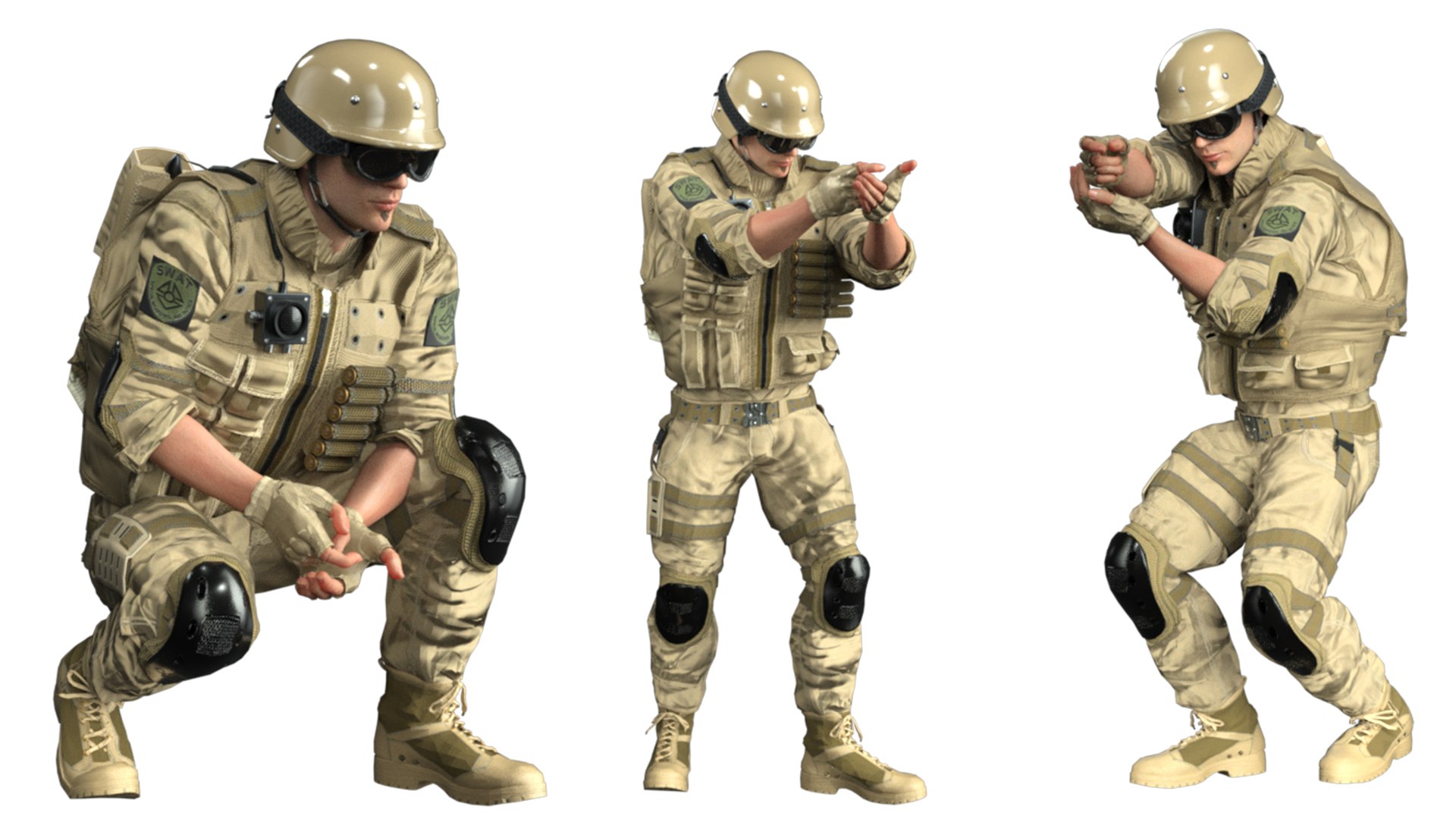 Realistic Rigged Army-B Character Man 3D Model 3D model - TurboSquid ...