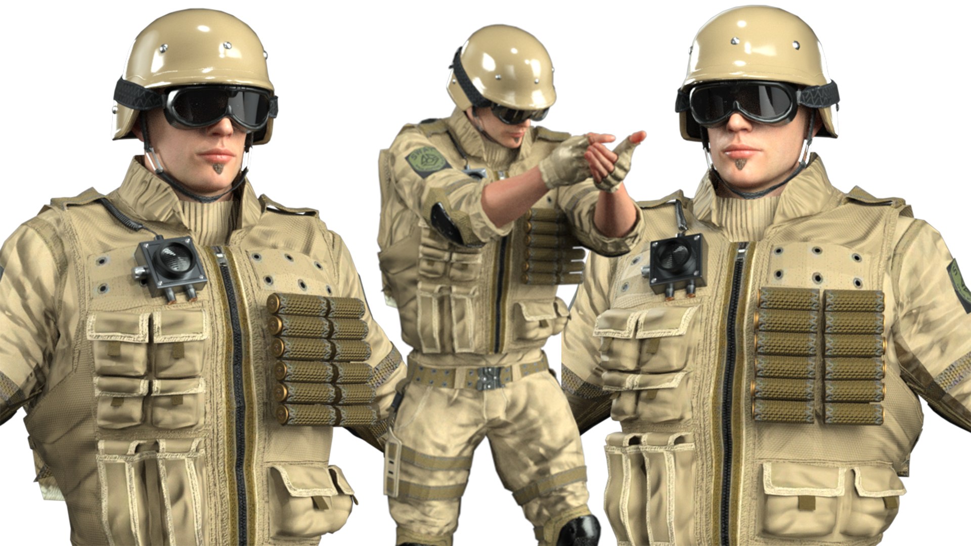 Realistic Rigged Army-B Character Man 3D Model 3D model - TurboSquid ...