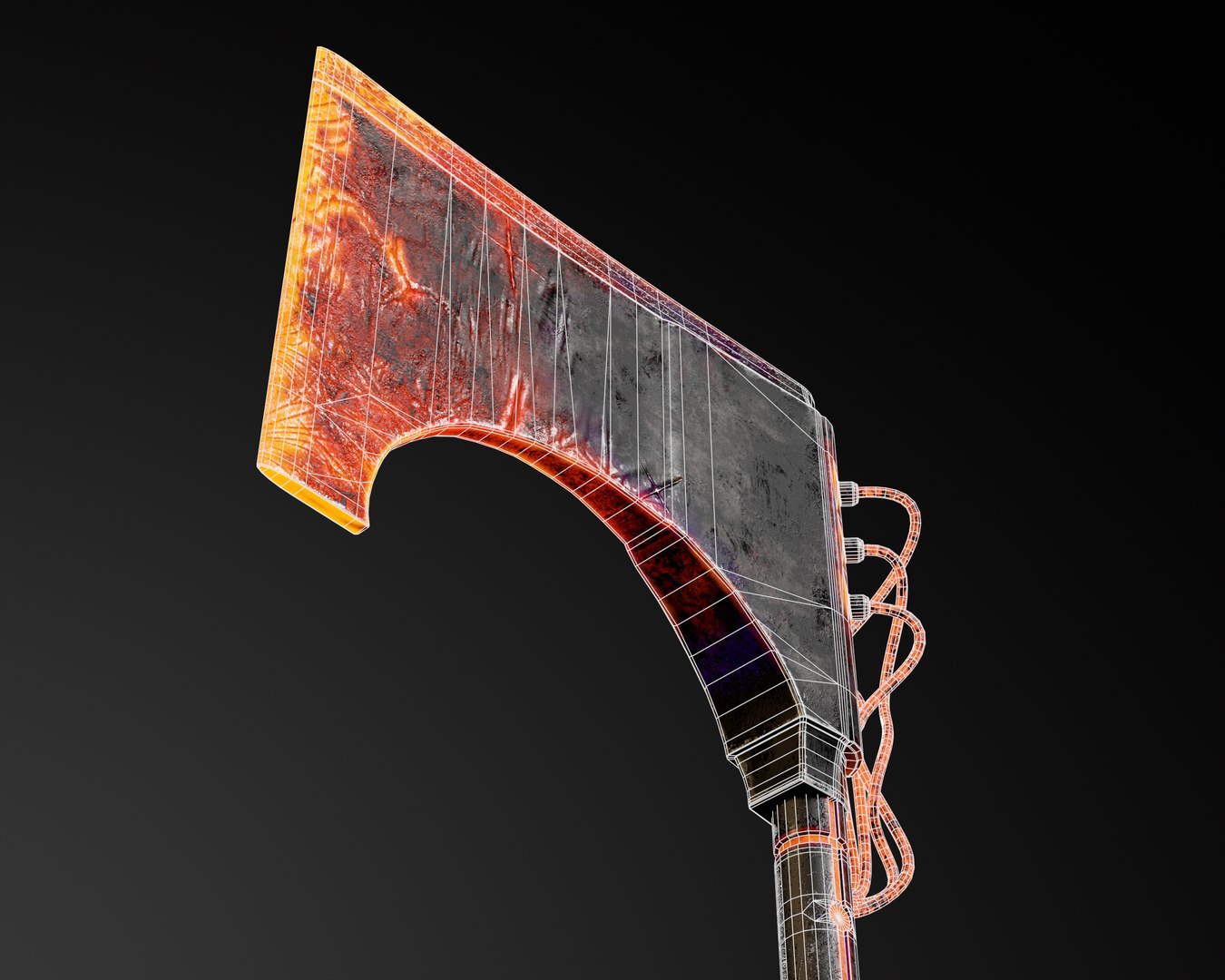 3D Cyber Warrior Axe Model - TurboSquid 2414117