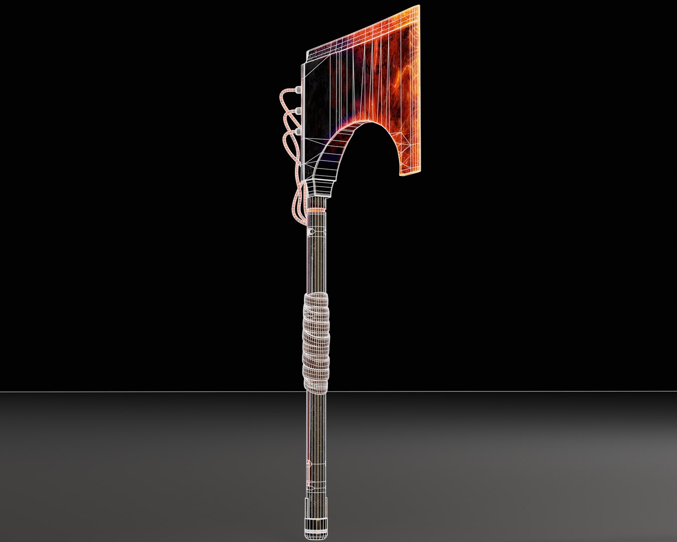 3D Cyber Warrior Axe Model - TurboSquid 2414117