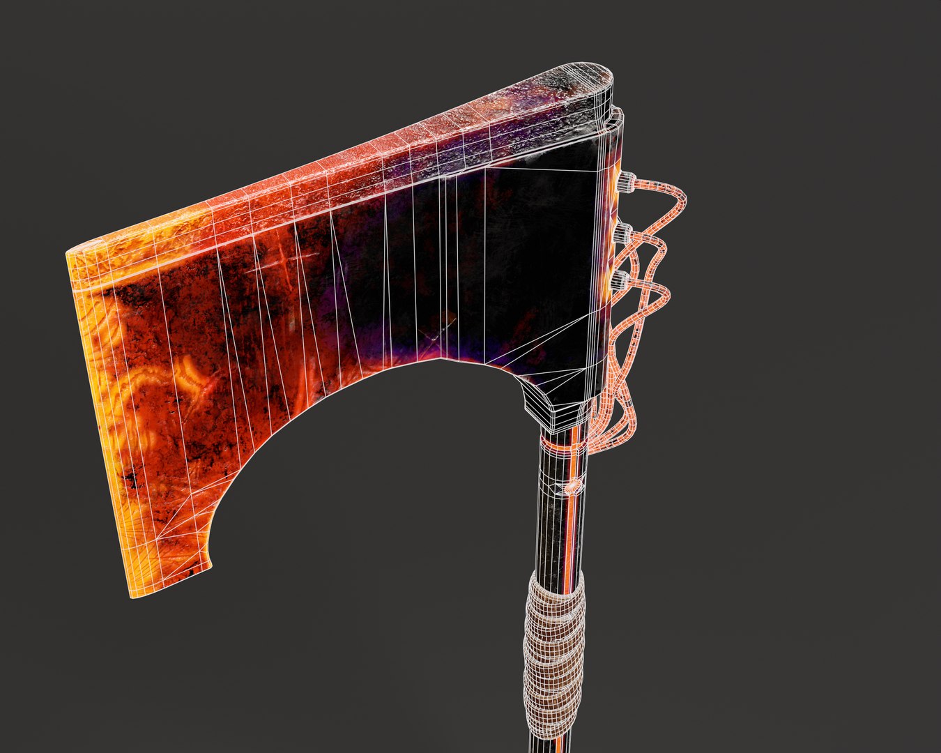 3D Cyber Warrior Axe Model - TurboSquid 2414117