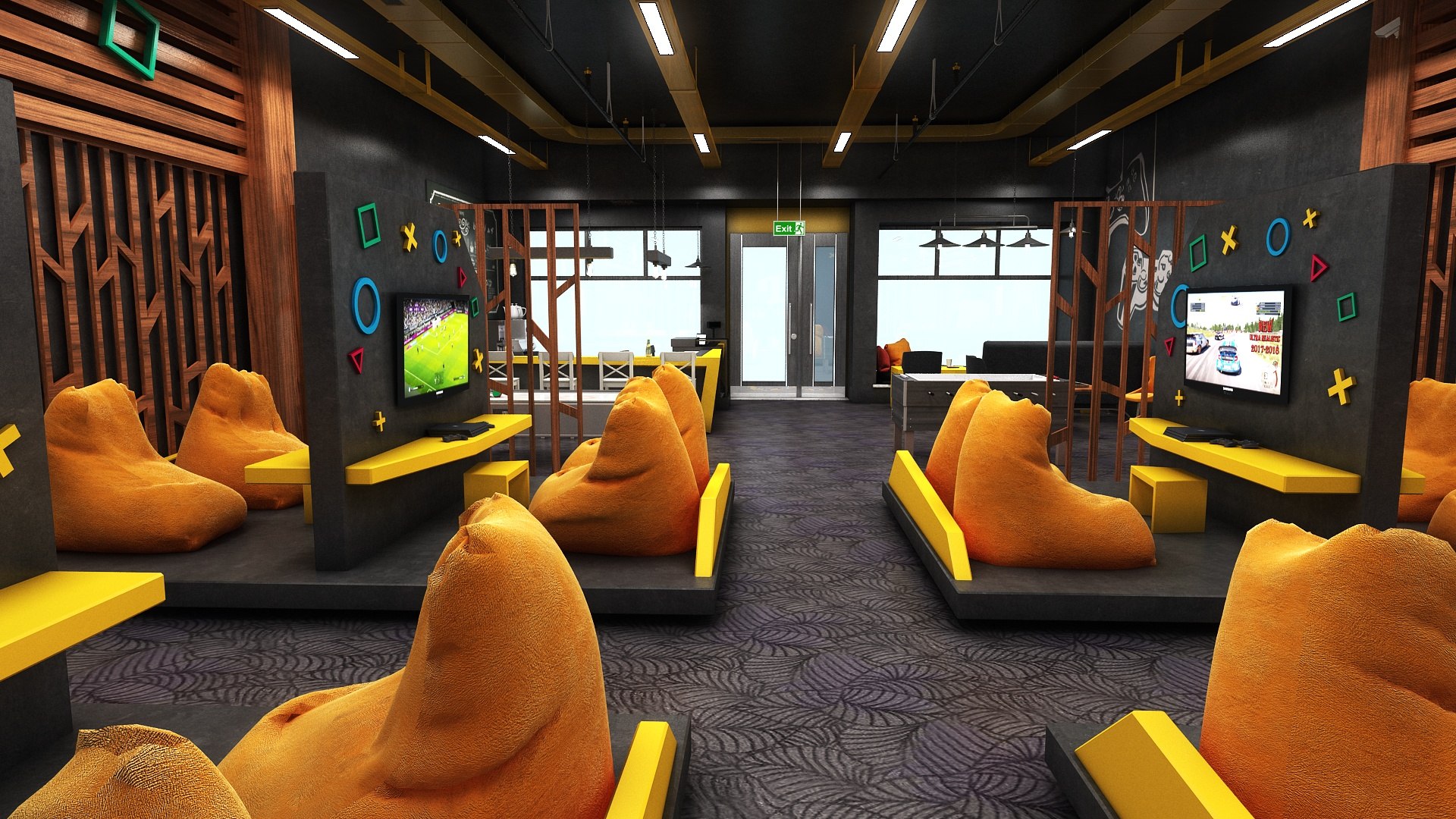 Realistic playstation cafe interior 3D - TurboSquid 1518798