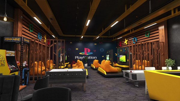 Realistic playstation cafe interior 3D - TurboSquid 1518798