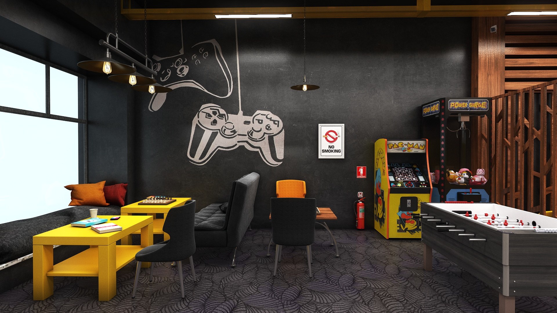 Realistic playstation cafe interior 3D - TurboSquid 1518798