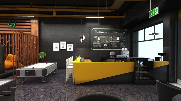 Realistic playstation cafe interior 3D - TurboSquid 1518798