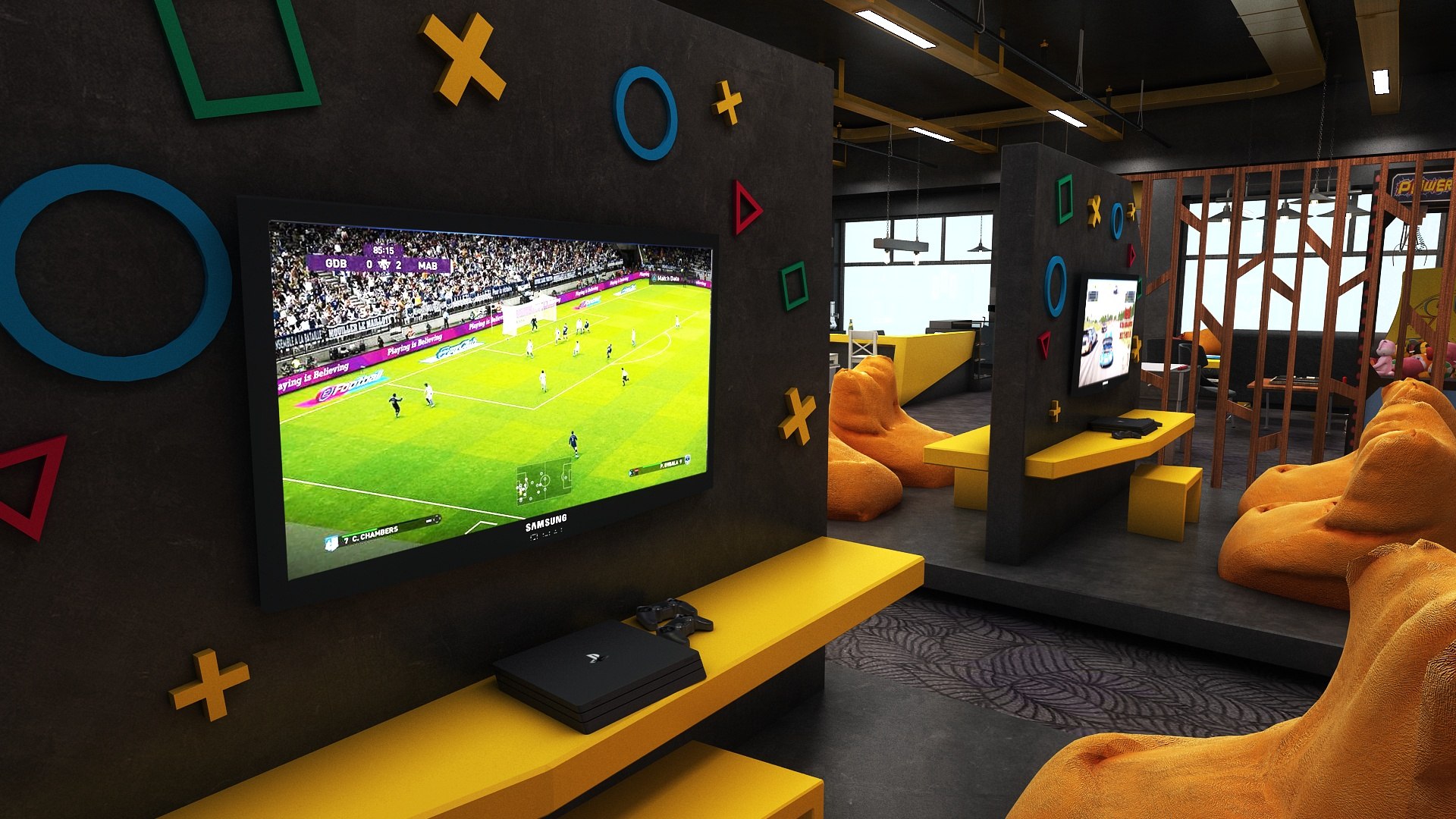 Realistic playstation cafe interior 3D - TurboSquid 1518798