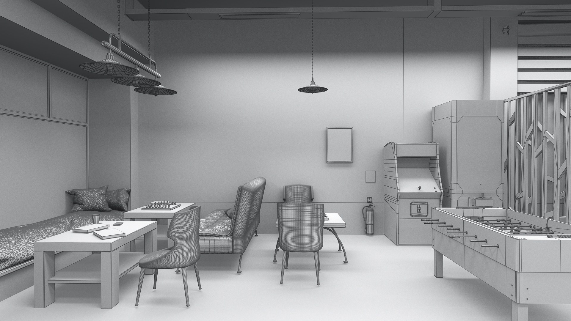 Realistic playstation cafe interior 3D - TurboSquid 1518798